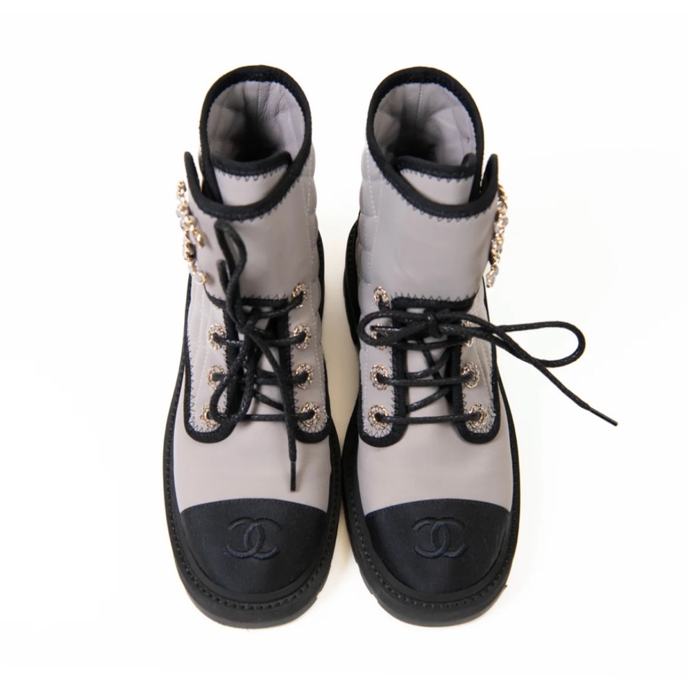 Interlocking Cc Logo Combat Boots Women's Size: 10 | … - Gem